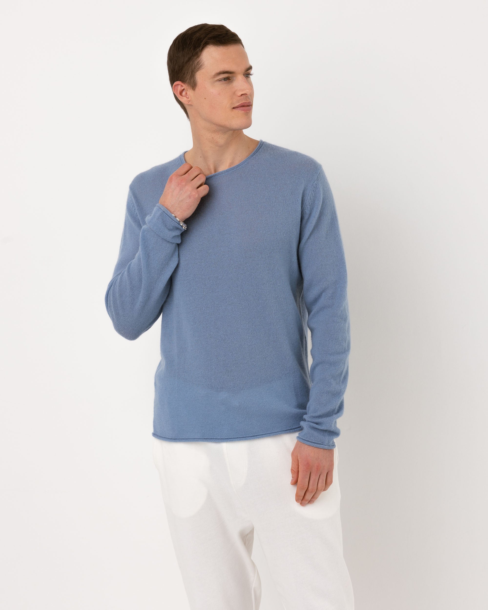 Pull WOOL - Col rond - 90% Laine 10% Cachemire - 333AQUA – LDB design by