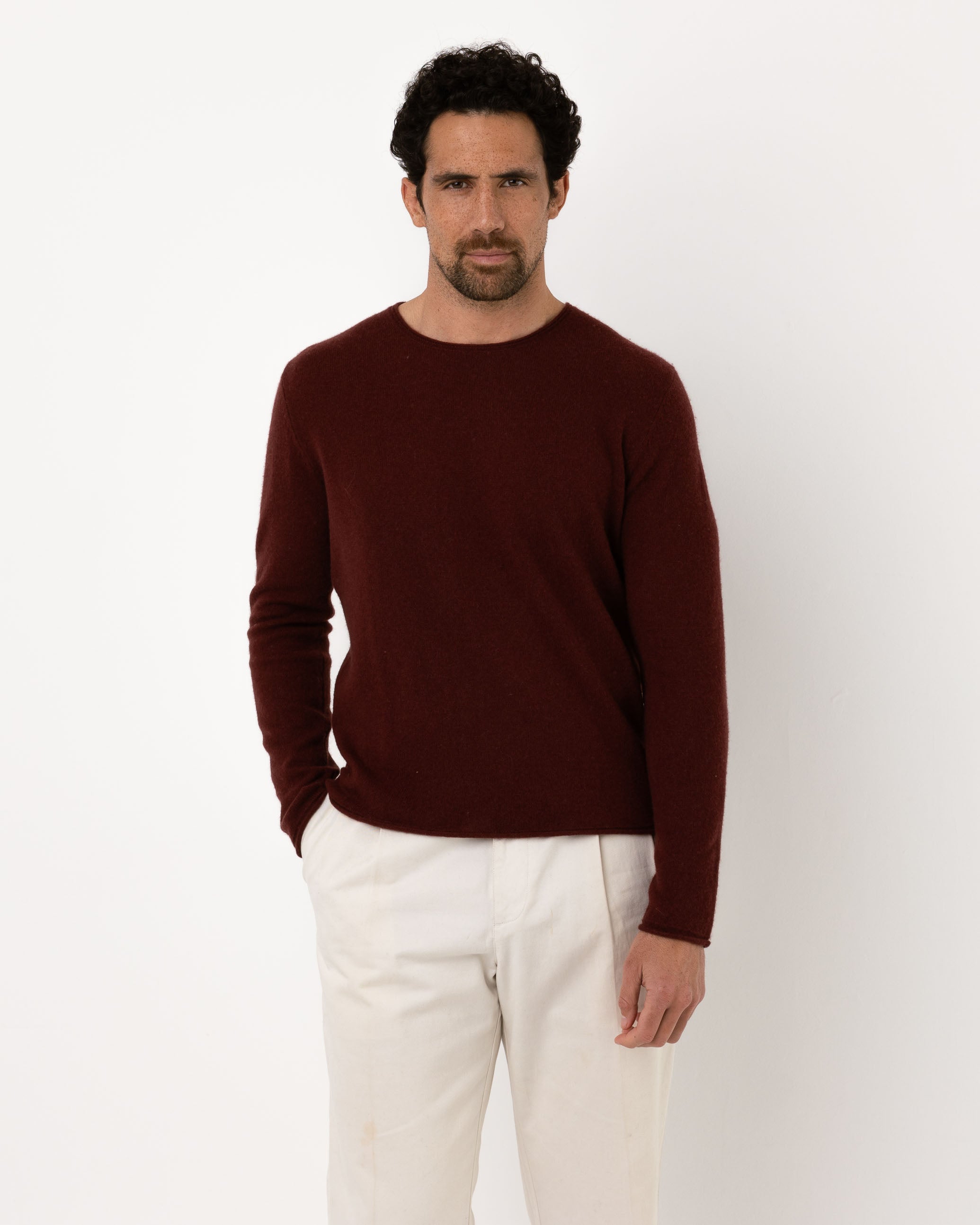Pull WOOL - Col rond - 90% Laine 10% Cachemire - 613WINE – LDB design by